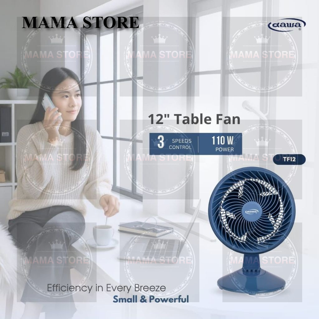 Dawa 12" Inch Table Fan with Turbo Motor TF-12 (STRONG AIR FLOW), 1 ...