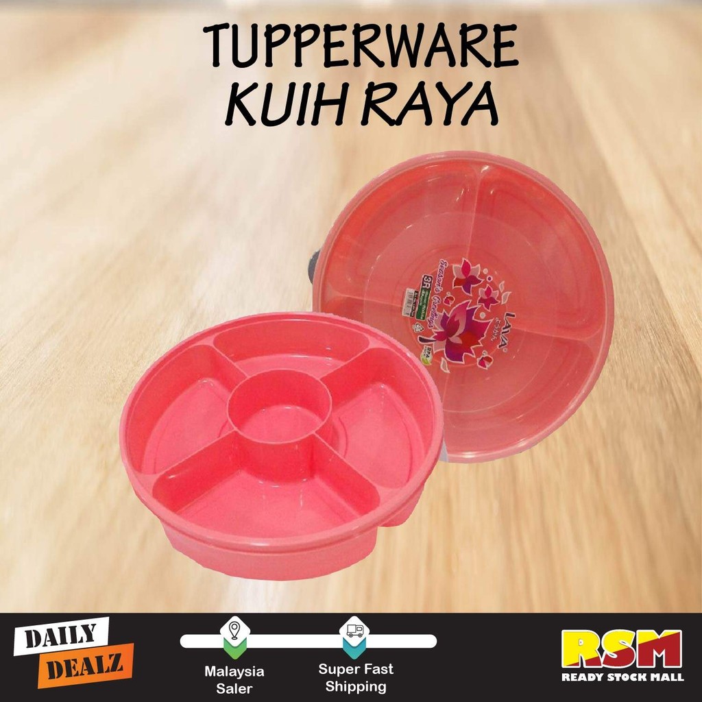 MY5 Compartments LAVA LBX788 Round Lunch Box Tupperware Kuih Raya ...