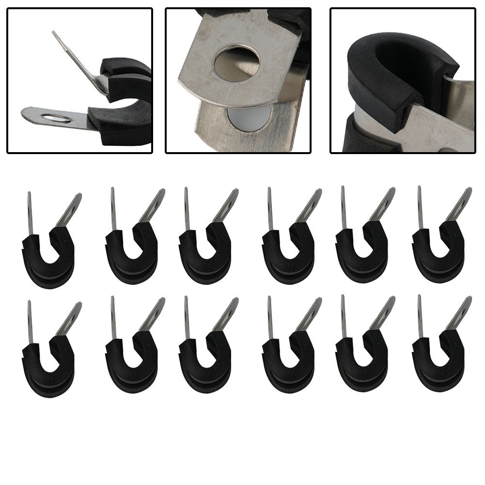 [HEST] Brake Pipe Clips Rubber Lined P Clips 5/16" (8mm) lines Pack of ...