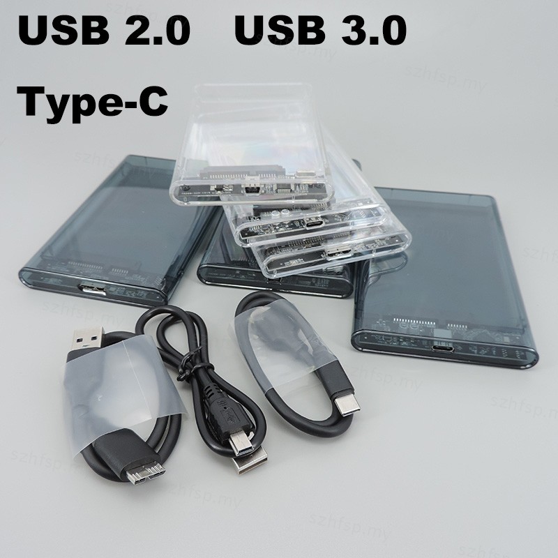 External hd case 2.5 SATA to USB 3.0 5Gbps Transparent Portable ...