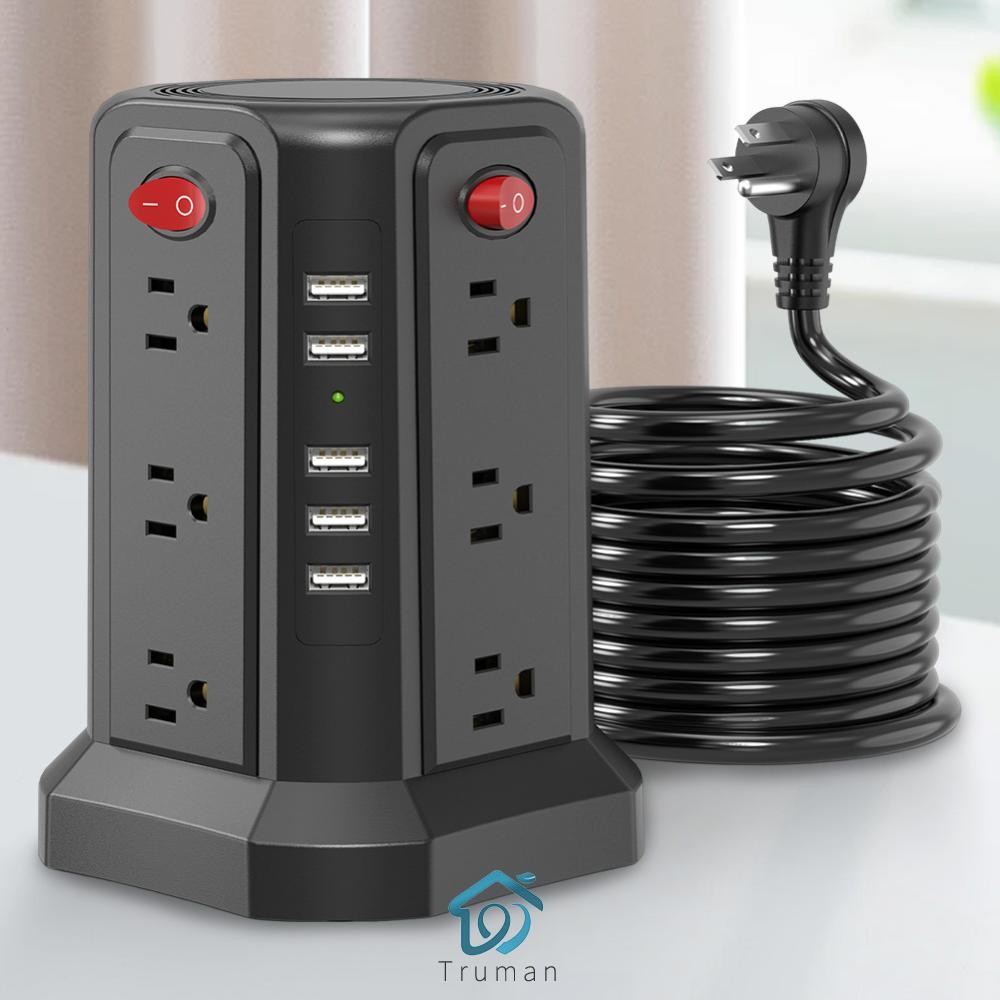 US Multi Vertical Socket 1250W 10A Universal Socket with 1.8m Extension ...