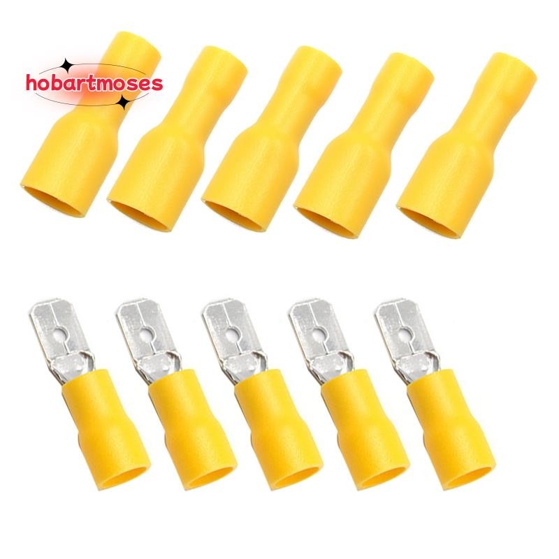 200PCS FDD/ 6.3Mm Terminal Yellow Female Male Spade Insulated ...