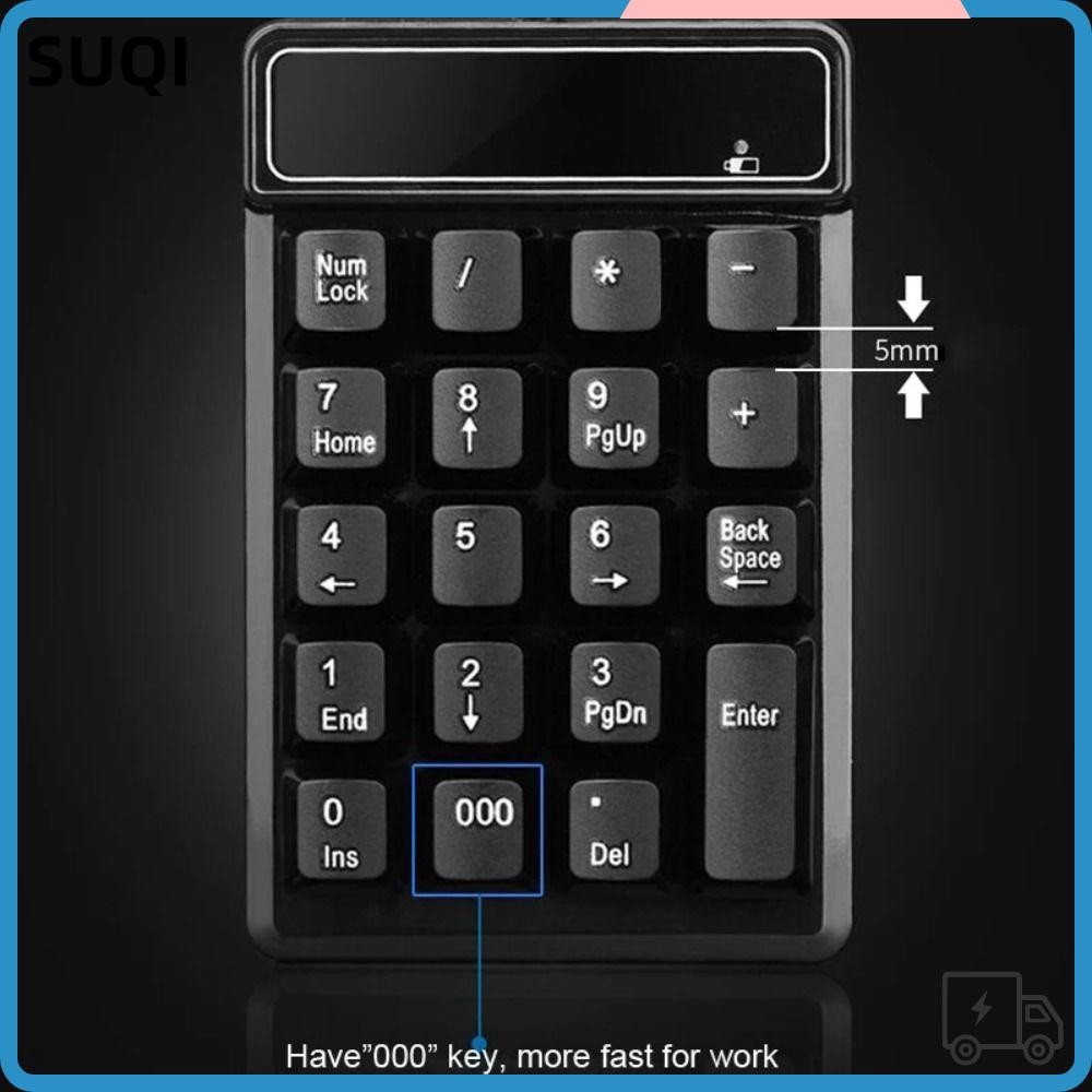 LUCKY-SUQI USB Numeric Keypad, Bluetooth 2.4GHz Wireless Wired Keyboard ...