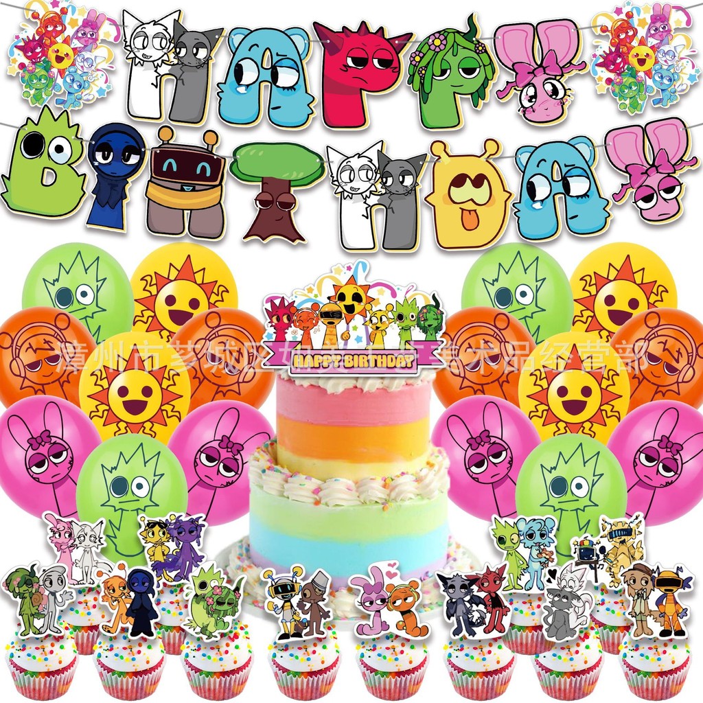 Sprunki Incredibox Sprunki Birthday Party Decoration Flag Raising ...