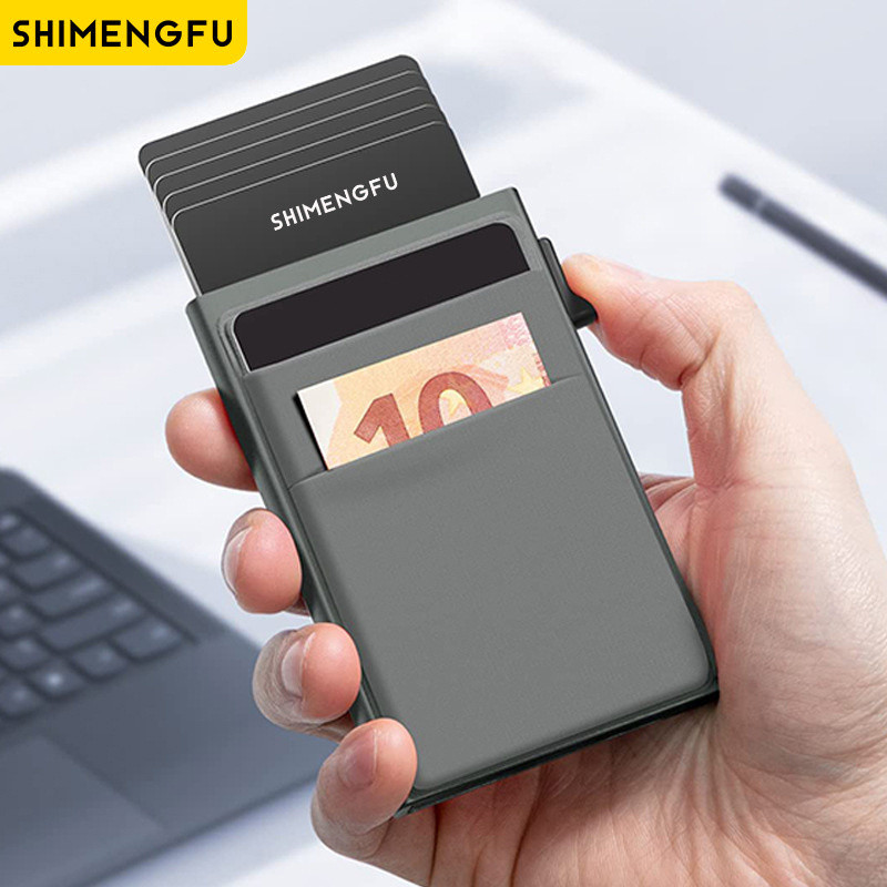 Thin Lightweight Metal Card Holder Men's Aluminum Alloy Automatic Pop ...