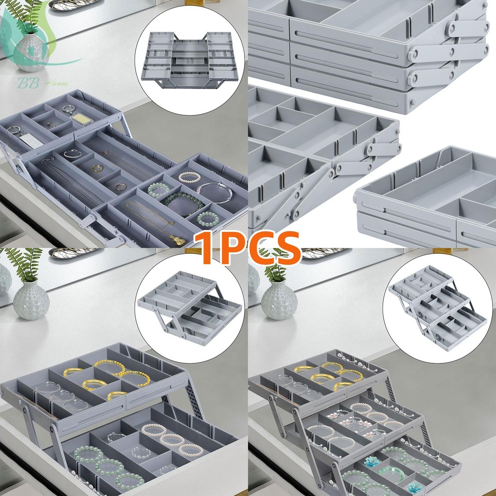 2/3 Tier Collapsible Drawer Organizer Multi Level Drawer Organizer with ...