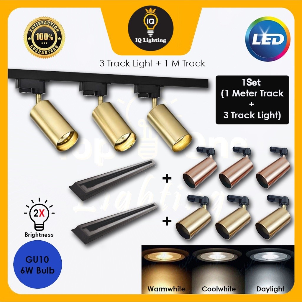 NEW Decorative LED Track Light Set Rose Gold / Gold with 1 Meter Track ...