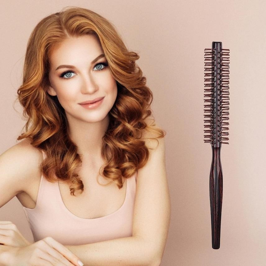 Wooden Hair Rolling Brush/ Round Comb Wooden Hair Rolling Brush Round ...