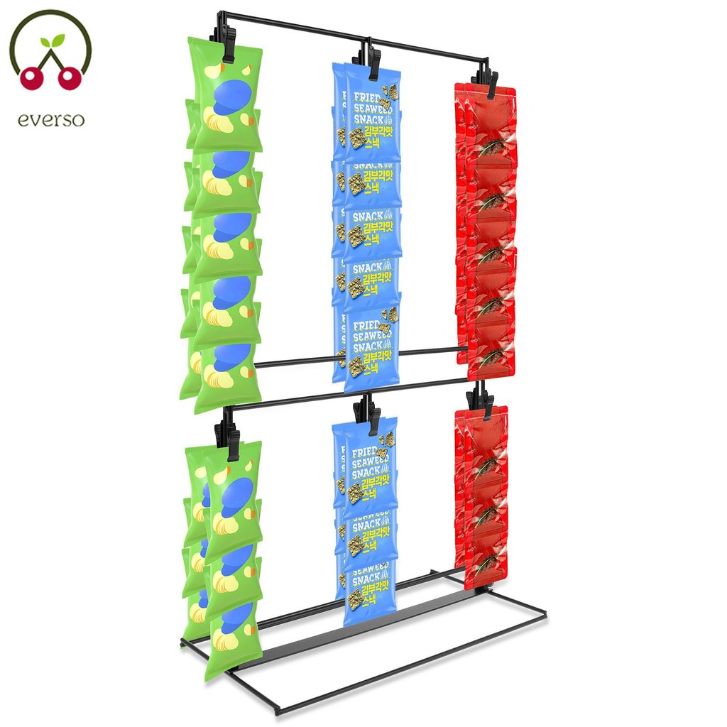 Chip Rack Display Stand Iron Chip Display Rack with 48 Clips Foldable ...