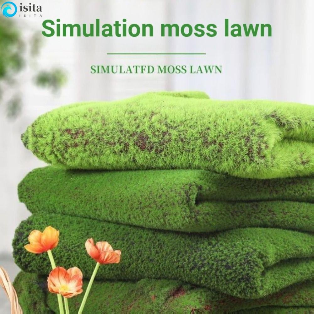 ISITA Fake Moss Grass Turf, DIY Eternal Life Artificial Moss Carpet, Photography Props Durable ...