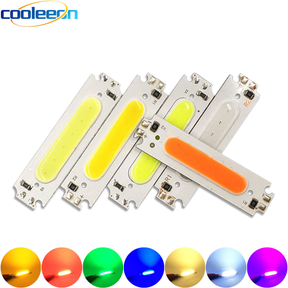 60x15MM 2W COB Chip LED Light Lamp 12V White Yellow Blue Color LED Bulb ...