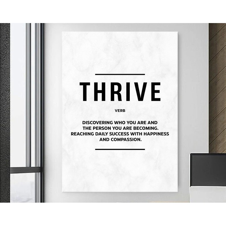 Just Gift Thrive Definition Inspirational Print Office Decor Success ...