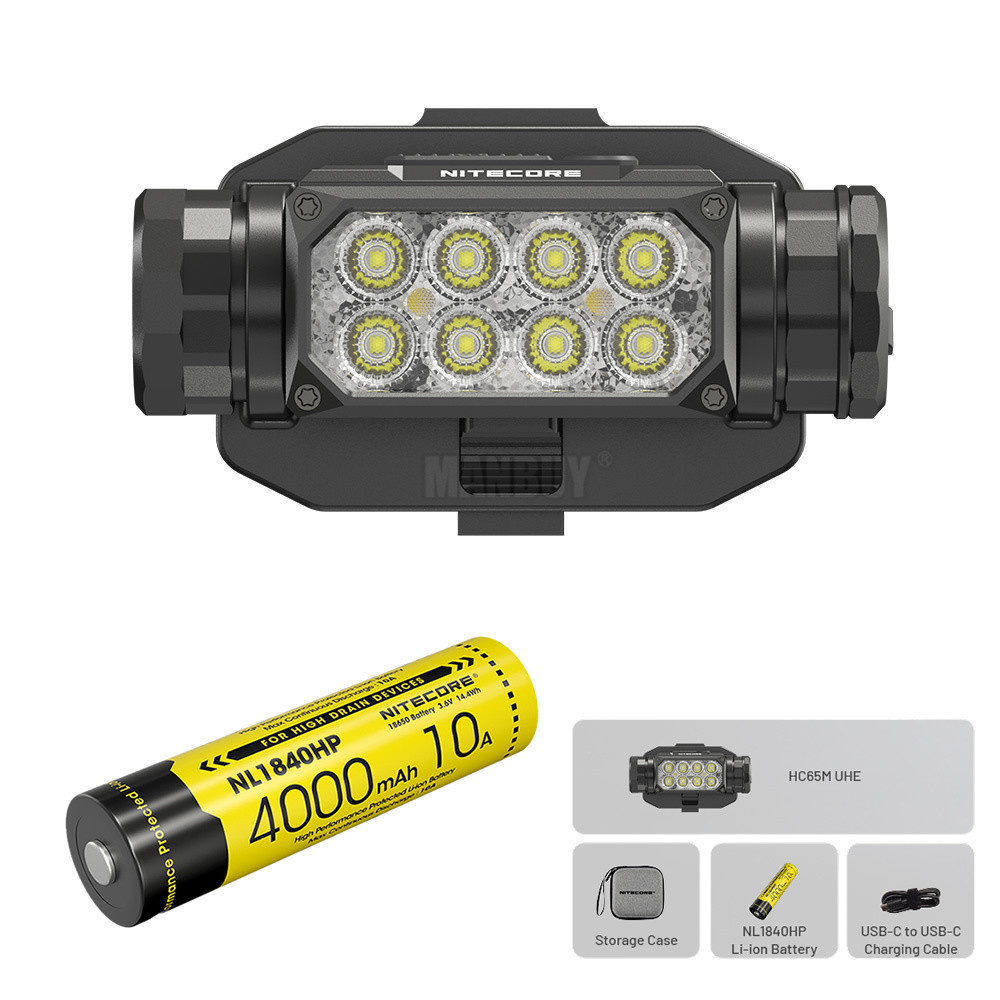 NITECORE HC65M UHE 2000 Lumens 8 x NiteLab UHE LEDs Ultra Hight Triple ...