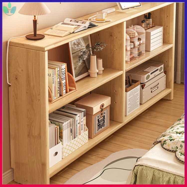 Solid Wood Shelf Bedside Bookshelf Narrow Gap Long Strip Storage ...