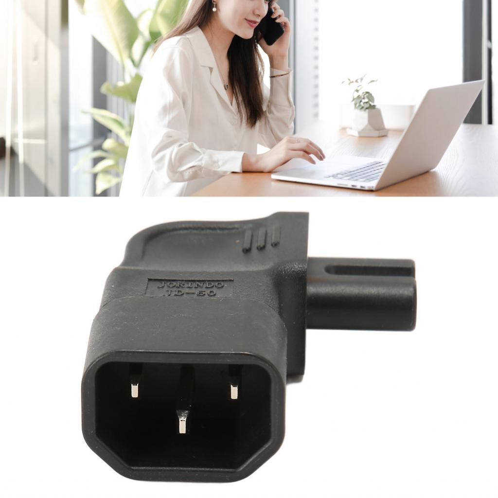 Supergoodsales IEC320 C14 To C7 Power Connector 90 Degree 4Pcs Copper Conductor Plug Adapter PVC ...