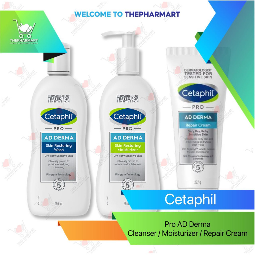 Cetaphil Pro Ad Derma Skin Restoring Moisturizer / Wash (295ML ...