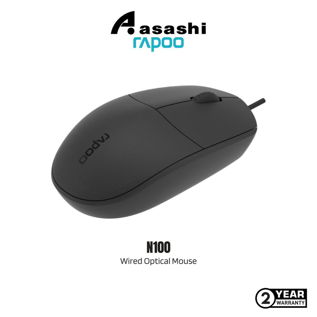 Rapoo N100 Wired Optical Mouse | Shopee Malaysia