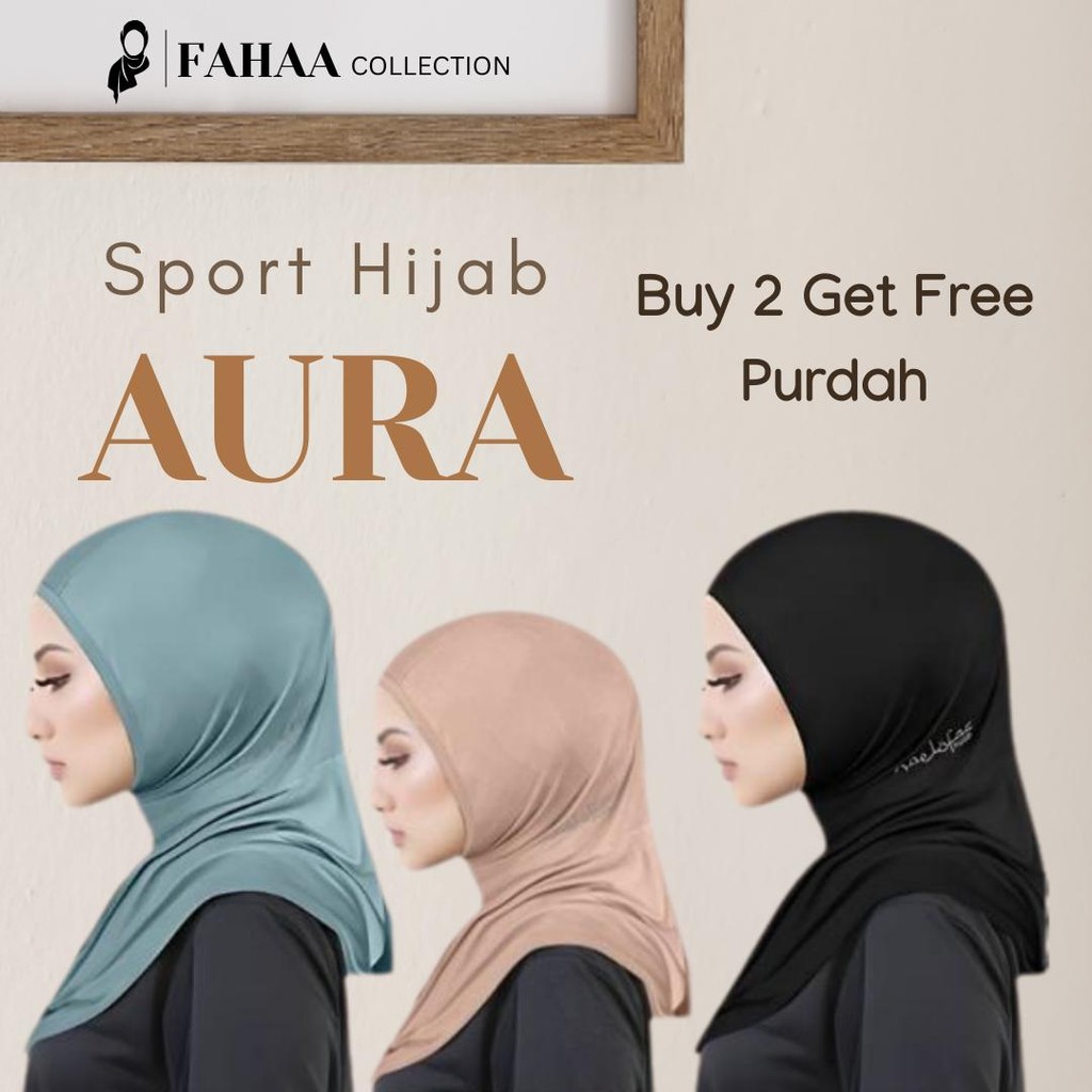 New Arrival! Tudung Sukaan Aura Sport Hijab Lycra Cotton Bawal Instant ...