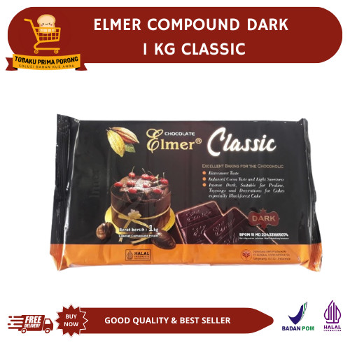 Elmer Chocolate Compound Chocolate Compound Dark 1 Kg Classic Halal MUI ...