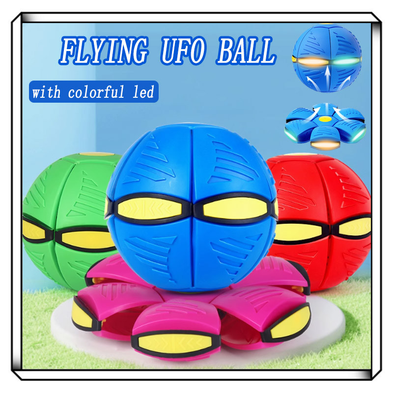 Magic UFO LED Flying Flat Throw Disc Ball Outdoor Kids Toy Ball Kids ...