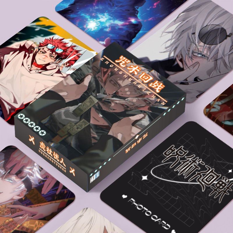 50-55pcs Manga Manhwa Anime Jujutsu Kaisen Laser Holographic Lomo Cards ...