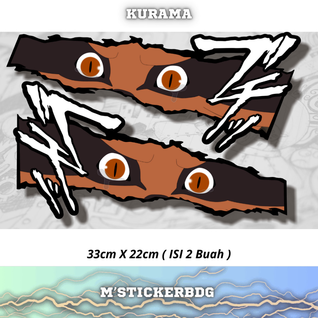 MATA Stripping Stickers All Types of Motorcycle Print Kurama Anime Eye ...