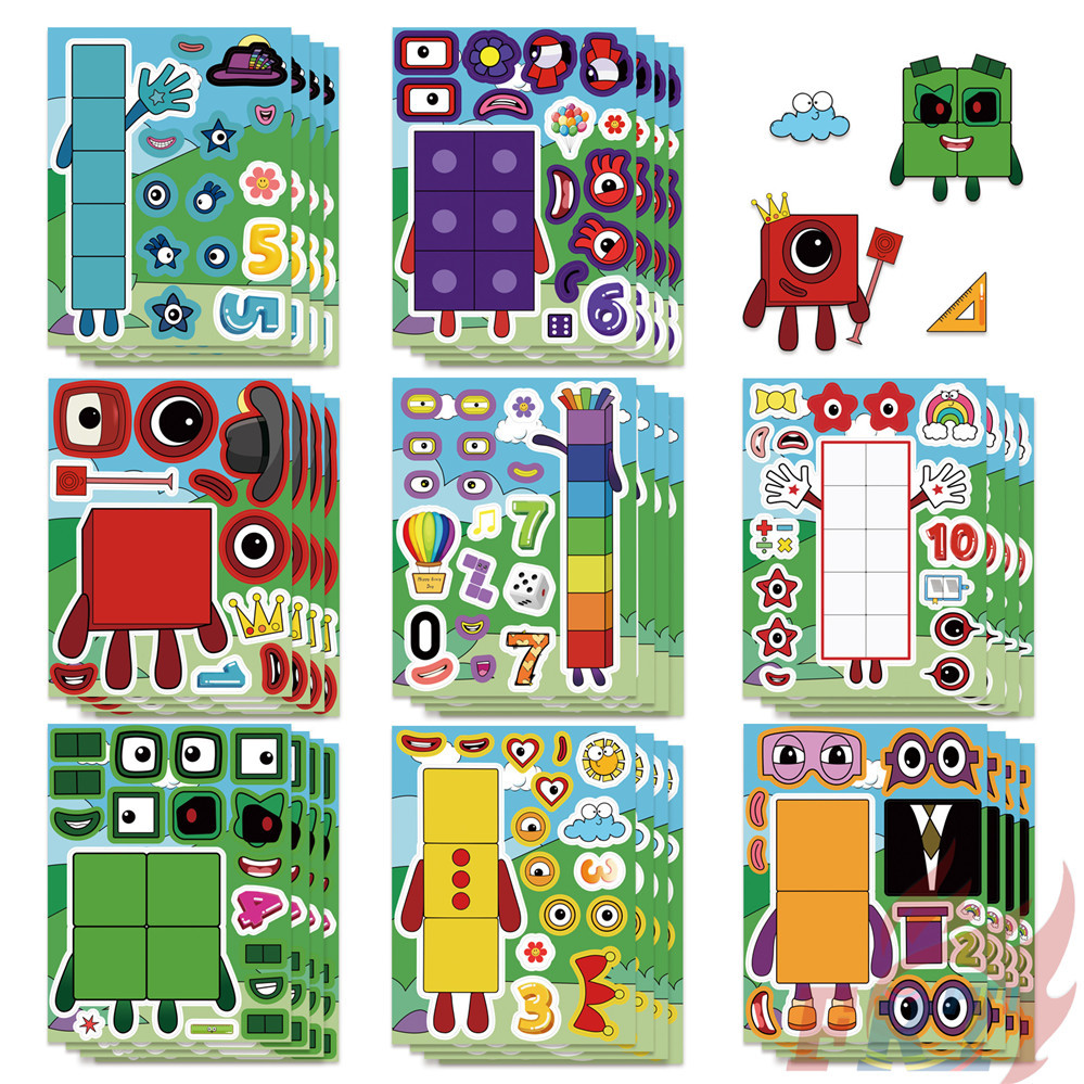 8Sheets/Set Numberblocks . Make A Face Series 01 Kids Funny Puzzle ...
