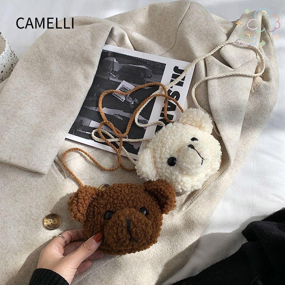 CAMELLI Shoulder Bag Cute Bear Stuffed Little Girls Plush Purses ...