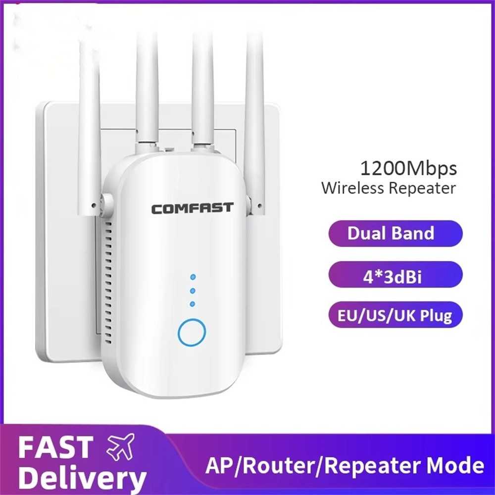 1200mbps 2.4G and 5GHz Dual Band Wi-Fi Extender 802.11 AC Powerful ...