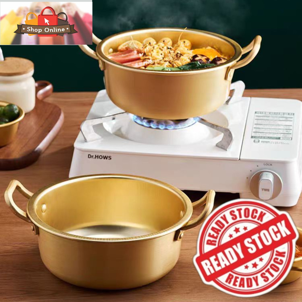 KOREAN STYLE Korea Ramen Pot Noodle Golden Yellow Aluminium Soup Steel ...