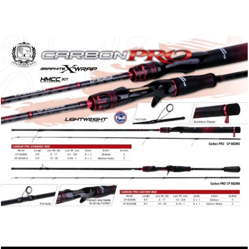 Bc SEAHAWK CARBON PRO 602 MH AND M fishing rod | Shopee Malaysia