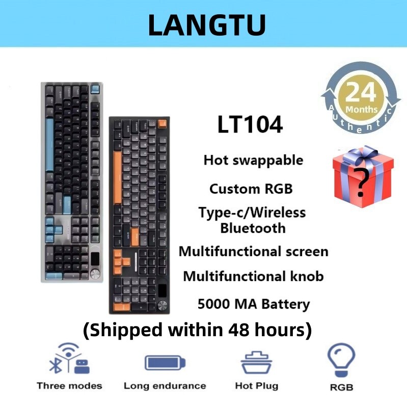LANGTU LT104 Wireless Mechanical Keyboard RGB Hot swappable ...