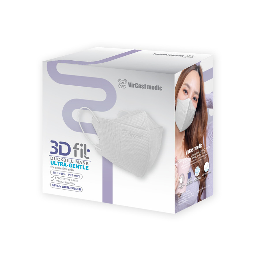 Vircast Medic 3D Fit Face Mask (White) 30's | Shopee Malaysia