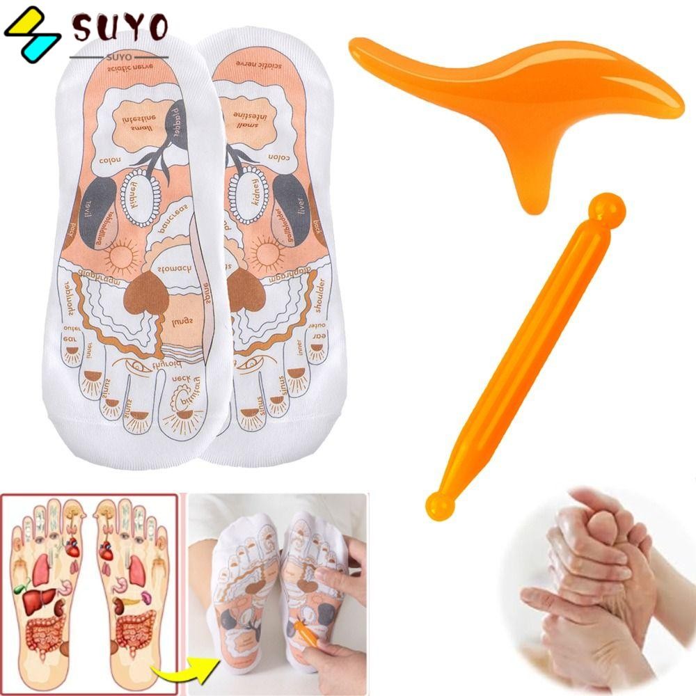 SUYO Reflexology Socks, with Trigger Point Massage Tool Massage Stick ...