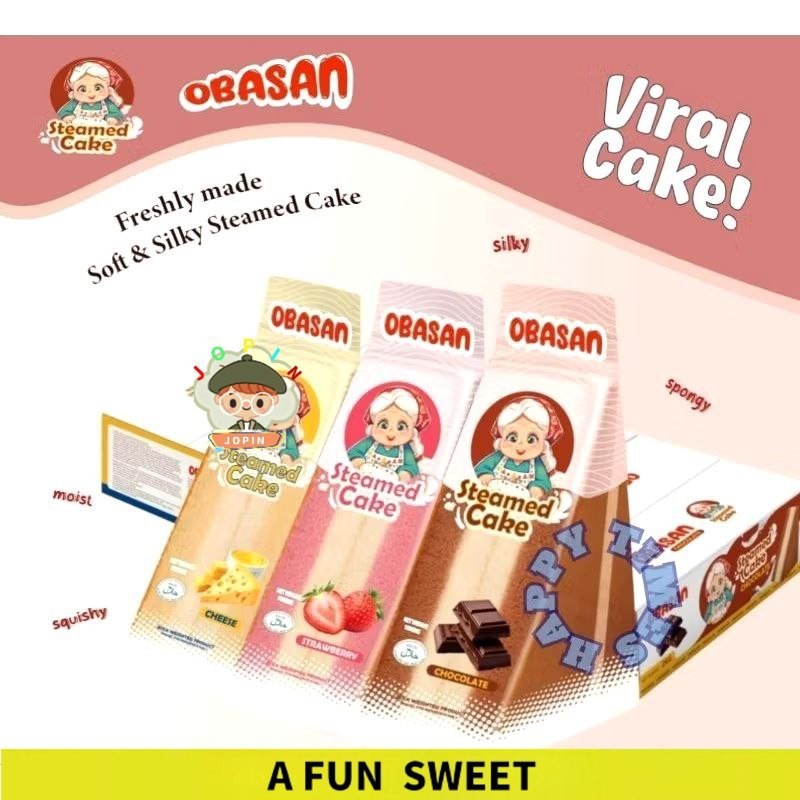 1pcs Obasan pure 3 Triangle Cake (Halal) Coklat/ Cheese/ Strawberry ...