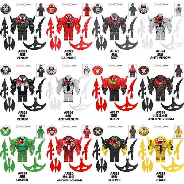 lego venom Serasi dengan LEGO MOC Movable Venom Carnage Riot Serum Blok ...