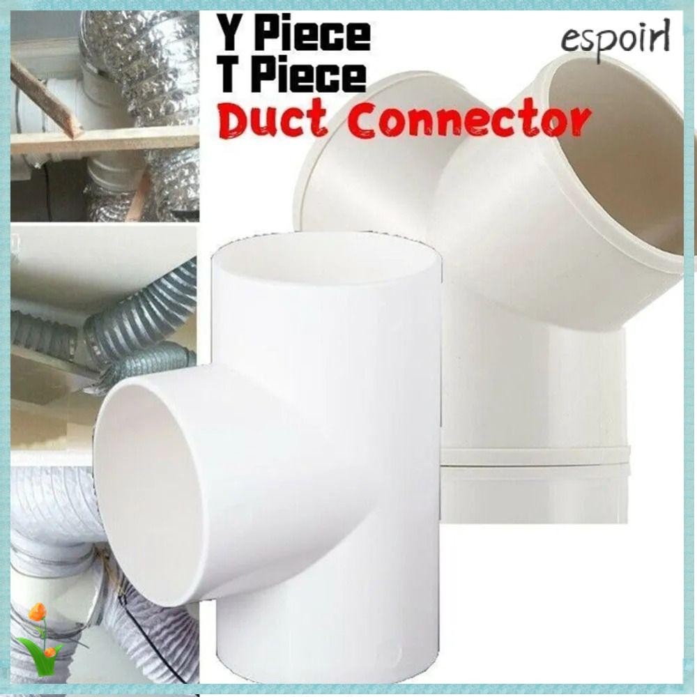 ESPOIR Quick Ventilation Tube Joint, PVC T/Y Shape Exhaust Duct ...