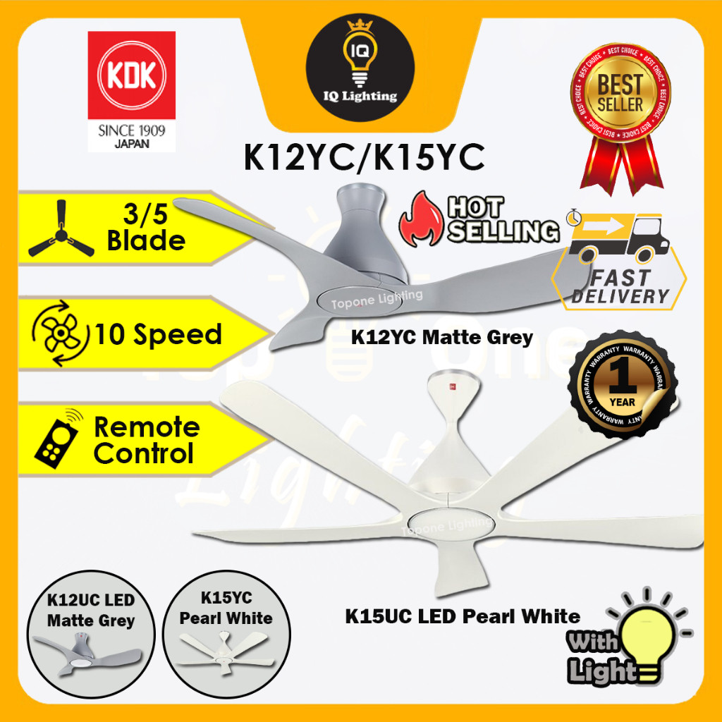 KDK NODOKA Series WIFI Ceiling Fan K12YC K12UC 48" 3 Blades | K15YC ...