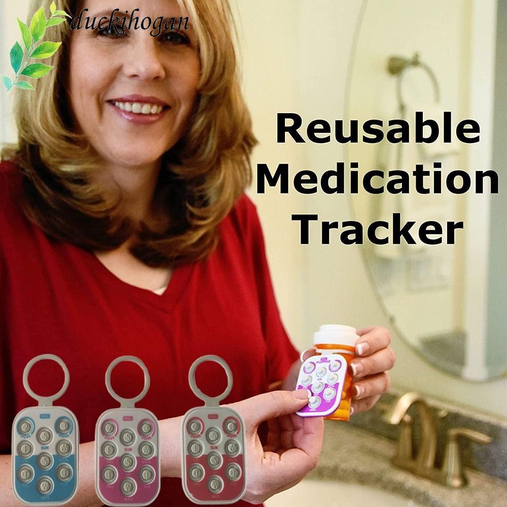 DUCKIHOGAN Medication Dose Tracker High-quality Helper Portable Reminder Button Record Box ...