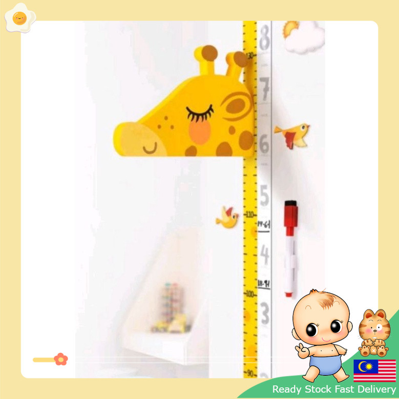 3D Cartoon Magnetic Height Measurement Ruler Wall Sticker Kids Baby ...