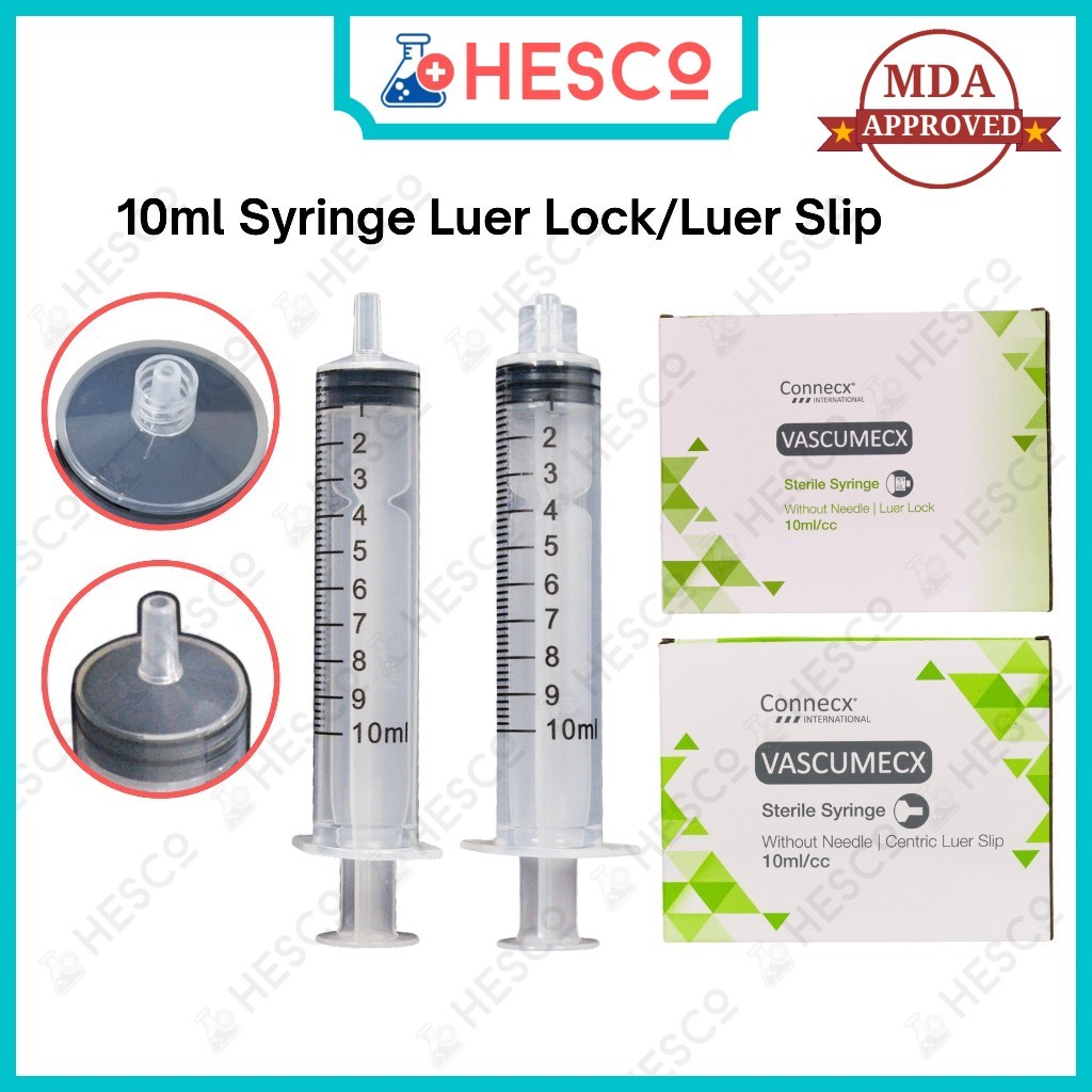 Syringe Picagari Luer Lock Luer Slip 10ml Sterile Disposable Connecx MDA 100pcs Bulk Box ...