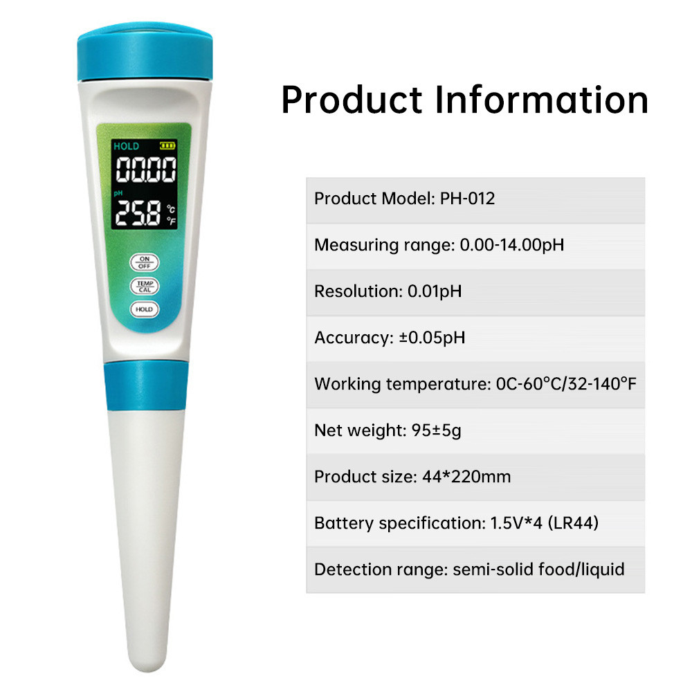 Pcbfun PH Food PH Meter Detector PH-012 PH Meter Backlight Digital ...