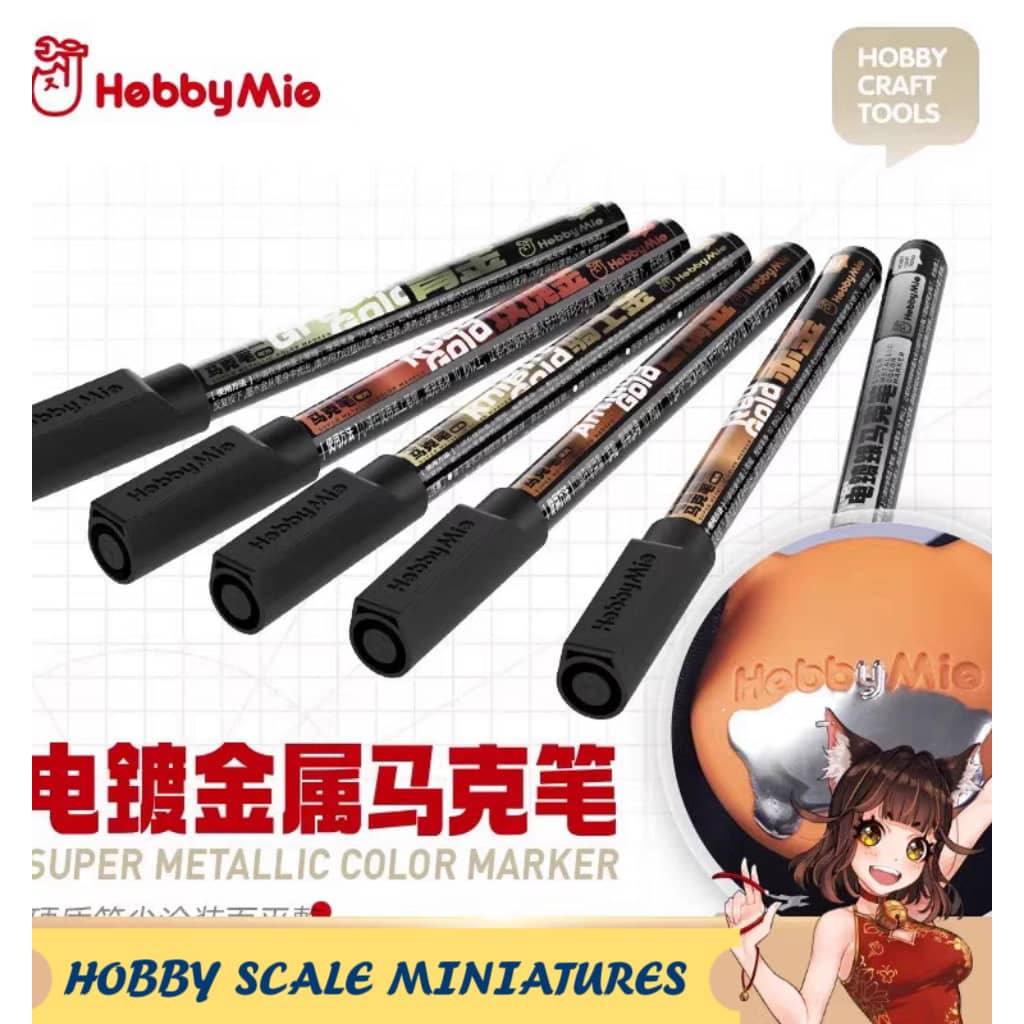 Hobby Mio Super Metallic Chrome Paint Marker Pen | 喵匠模型电镀金属马克笔 Hobby ...