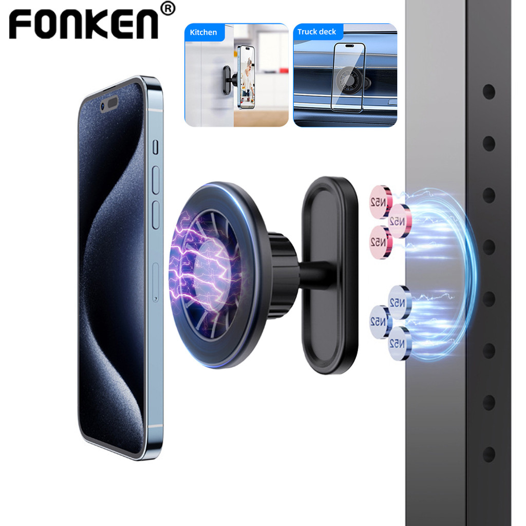 Fonken Double Sided Magnetic Phone Holder Gym Phone Mount Magnet Gym ...