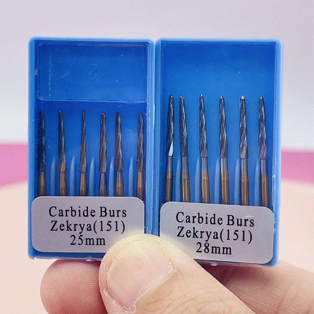 6pcs/box 25mm/28mm Dental Tungsten Carbide Burs Zekrya Drill Polishing ...