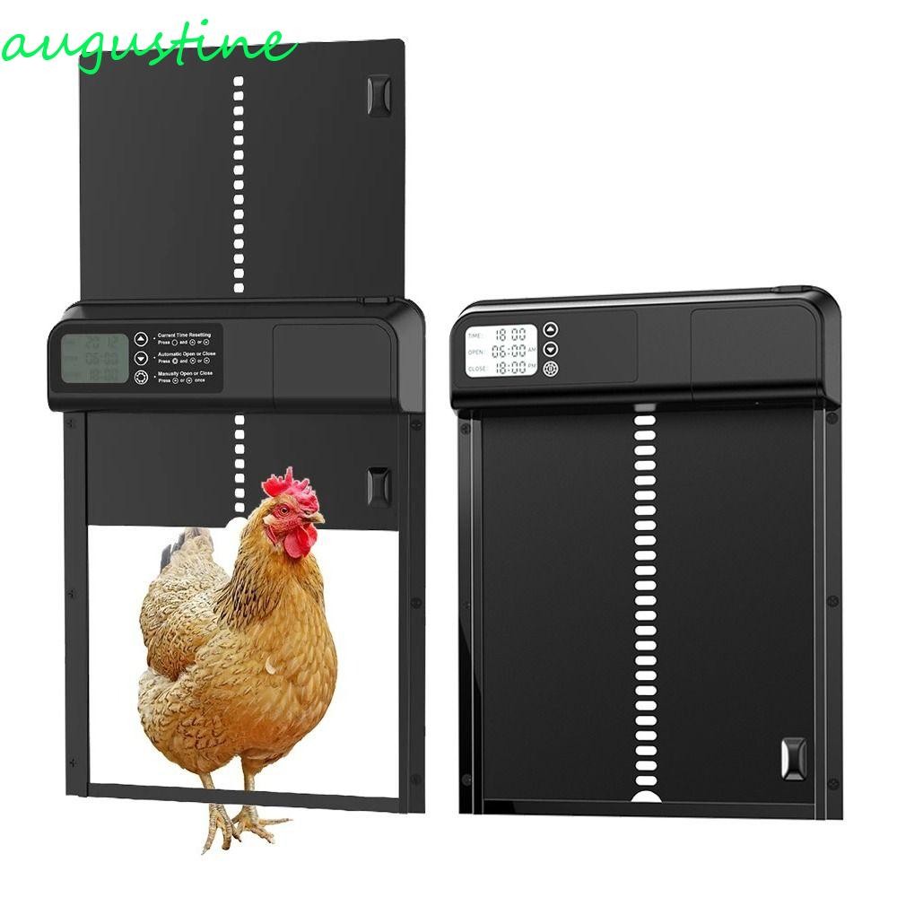 AUGUSTINE Electric Chicken Gate, Timer Control Automatic Chicken Coop ...