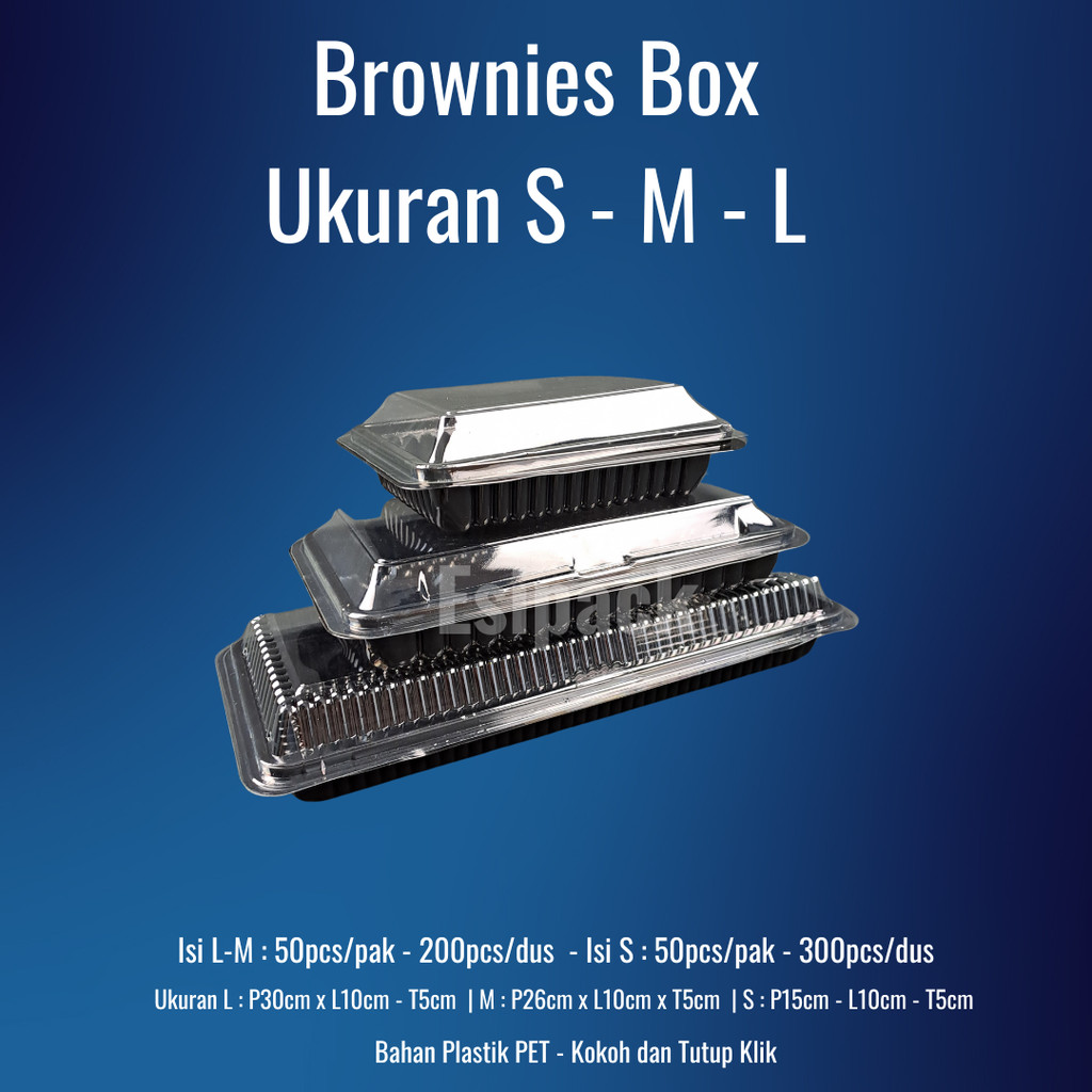 HITAM Mika Box Brownies SML - Cake Box - Black Brownies Box | Shopee ...