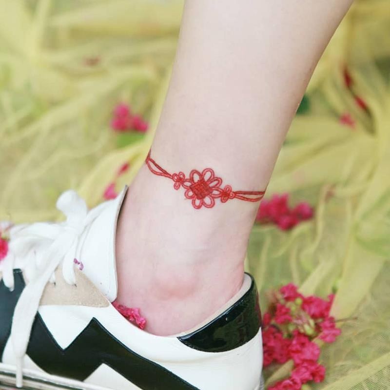 Tattoo Stickers, Guardian Red String Concentric Knots Tattoo Stickers ...
