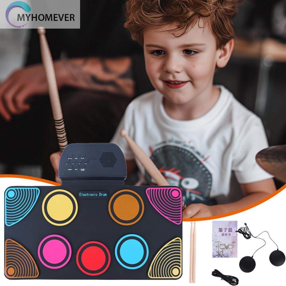 Electronic Drum Set 9 Pads Roll-Up Drum Practice Pad Electric Drum Pad ...