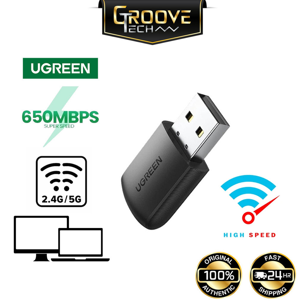 UGREEN USB WiFi Adapter AC650 Dual Band 5G 2.4G WiFi Receiver Dongle ...